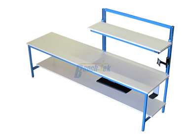 Modular Unistrut Workbench with Computer Accessories | Bench-Tek Solutions