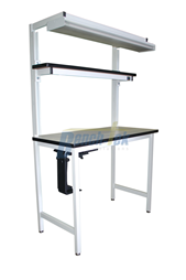 Modular Unistrut Workbench with Overhead Lamp | Bench-Tek Solutions