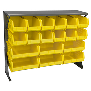 Akro-Mils Single-Sided Low Profile Floor Rack with Shelf | Bench-Tek ...