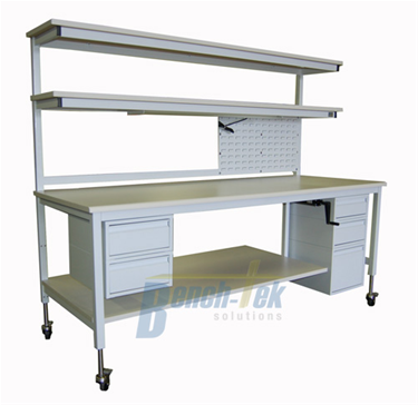 Adjustable Height Hand Crank Workbench | Bench-Tek Solutions
