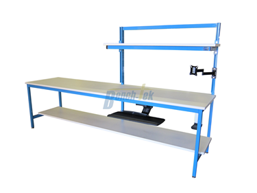Modular Unistrut Workbench with Computer Accessories | Bench-Tek Solutions