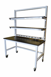 Epoxy Workbench with Phenolic Riser Shelves | Bench-Tek Solutions