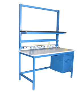Modular Unistrut Workbench with Bin Rail | Bench-Tek Solutions
