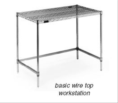 Stationary Chrome Wire Workstation | Bench-Tek Solutions